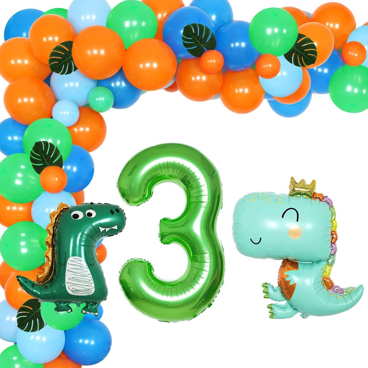 Amazon.com: Dinosaur 3rd Birthday Party Decorations Supplies Balloon ...