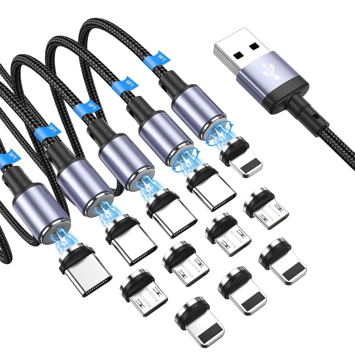 Amazon.com: clenye Magnetic Charging Cable, Rotation Magnetic Phone ...