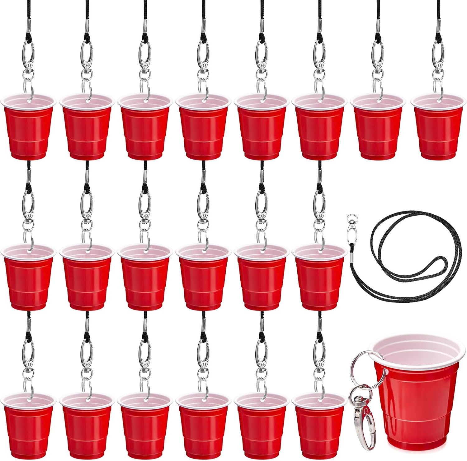 Amazon.com | FoldTier Shot Glass Necklaces Cups with Lanyard 2 oz Clip ...