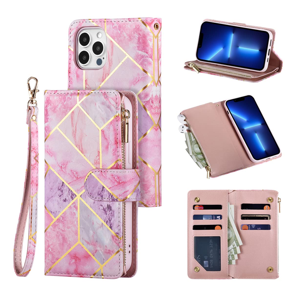 Amazon.com: UEEBAI Wallet Case for iPhone 16 Pro Max, PU Leather Case with Magnetic Closure ...