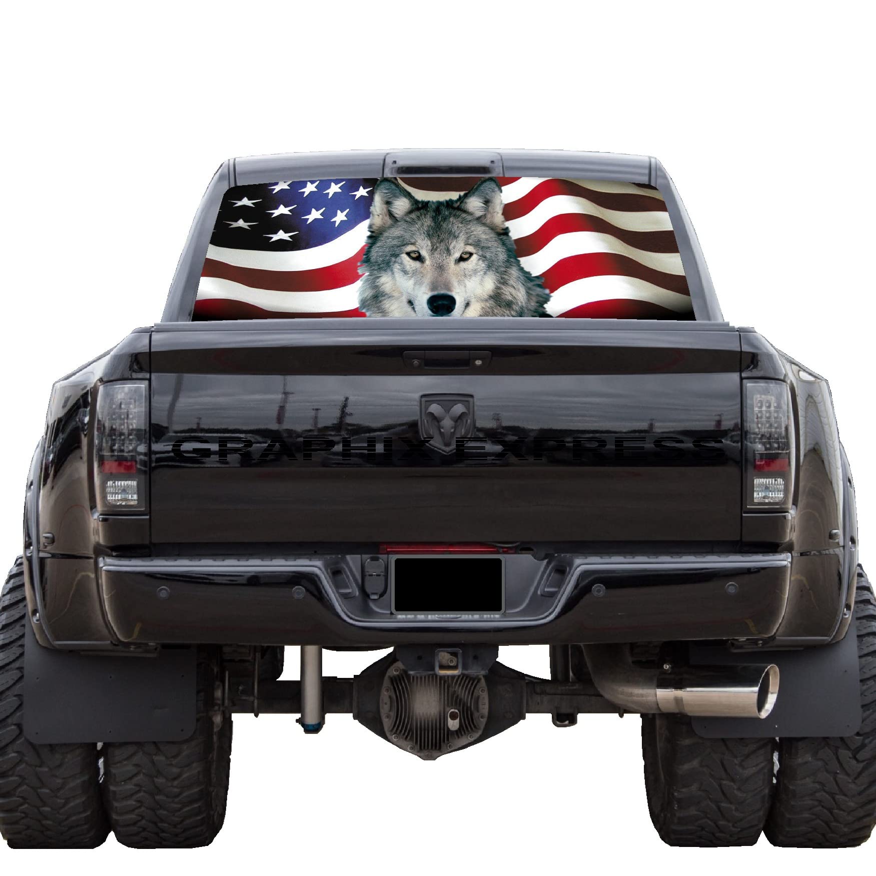 Amazon.com - GRAPHIX EXPRESS Truck Back Window Graphics (P427 Wolf ...