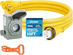Amazon.com: Kohree 50 Amp Generator Cord and Power Inlet Box Kit, 10FT ...