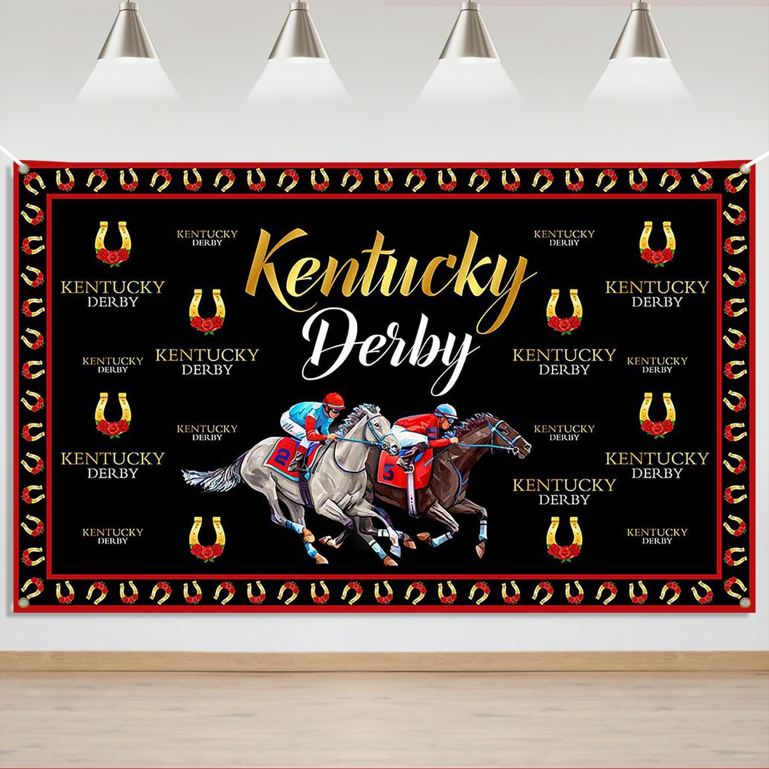 Amazon.com : Mocsicka Kentucky Derby Backdrop Horse Racing Game Party ...