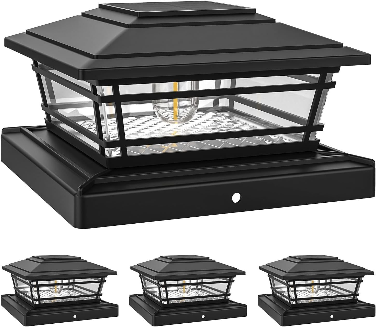 EXCMARK 4x4 Solar Post Cap Lights, Fence Deck Post Lights Outdoor Solar ...