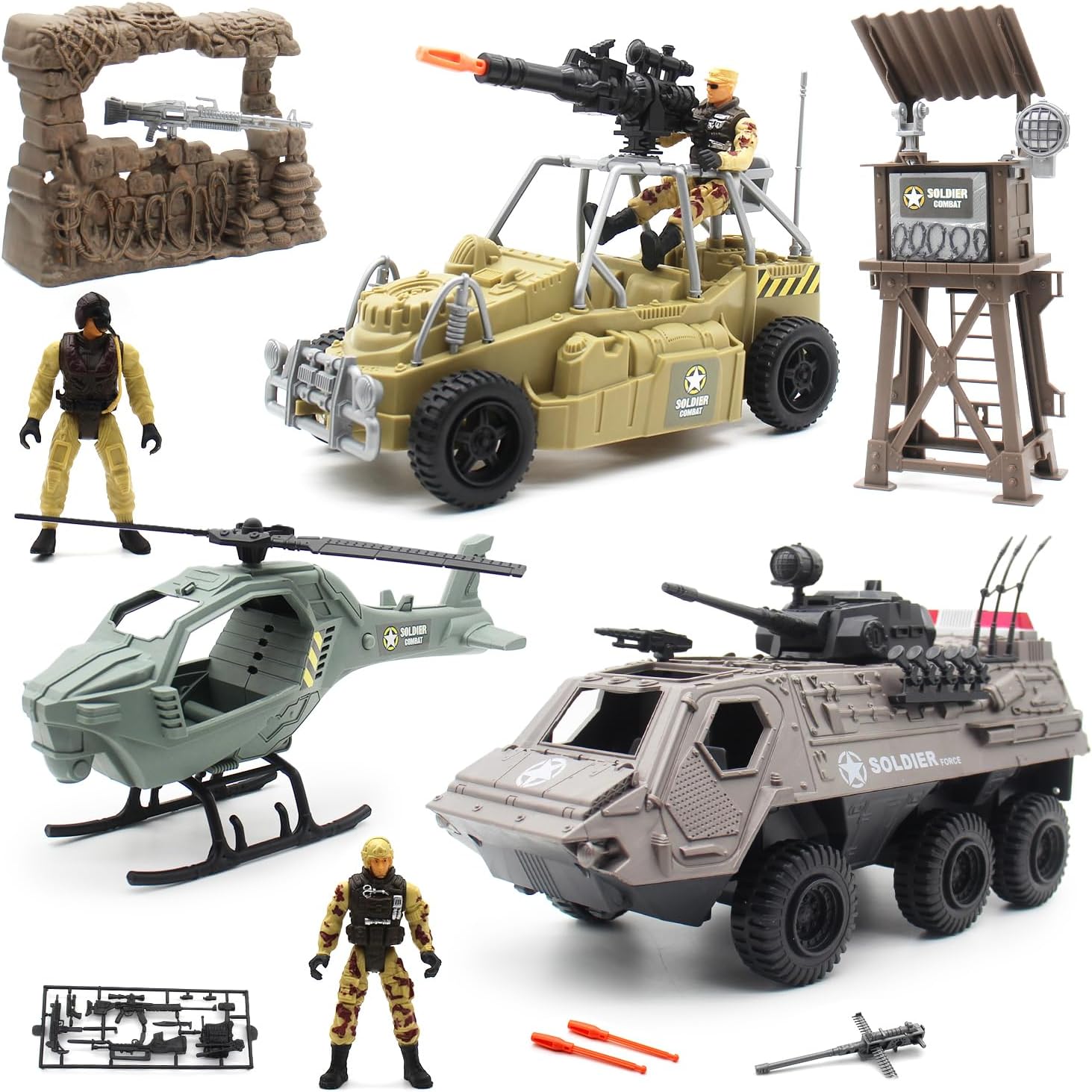 Amazon.com: Dollox Military Toy Play Set, Military Base Toys Set Army ...