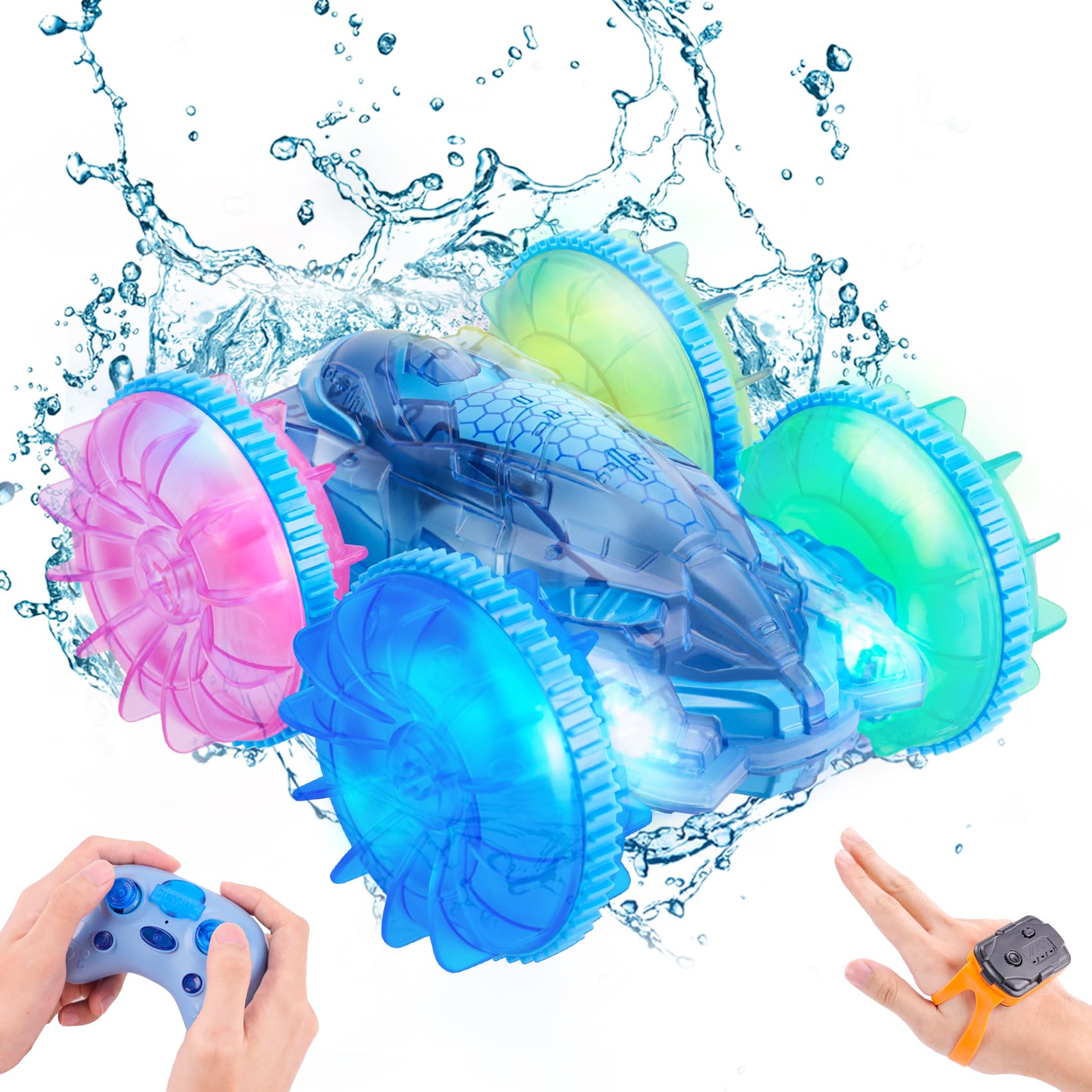 Amazon.com: PREPOP Amphibious RC Car for Land & Water, 4WD Gesture ...