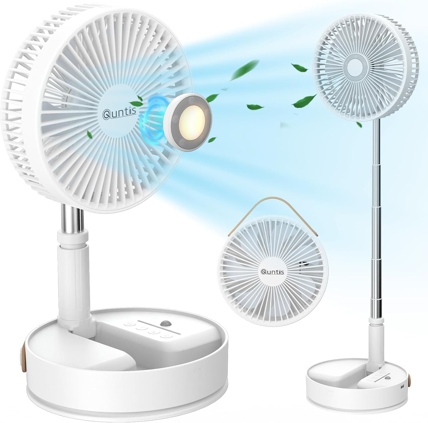 Quntis 8" Foldable Standing Fan with Remote, Portable Outdoor Fan with ...