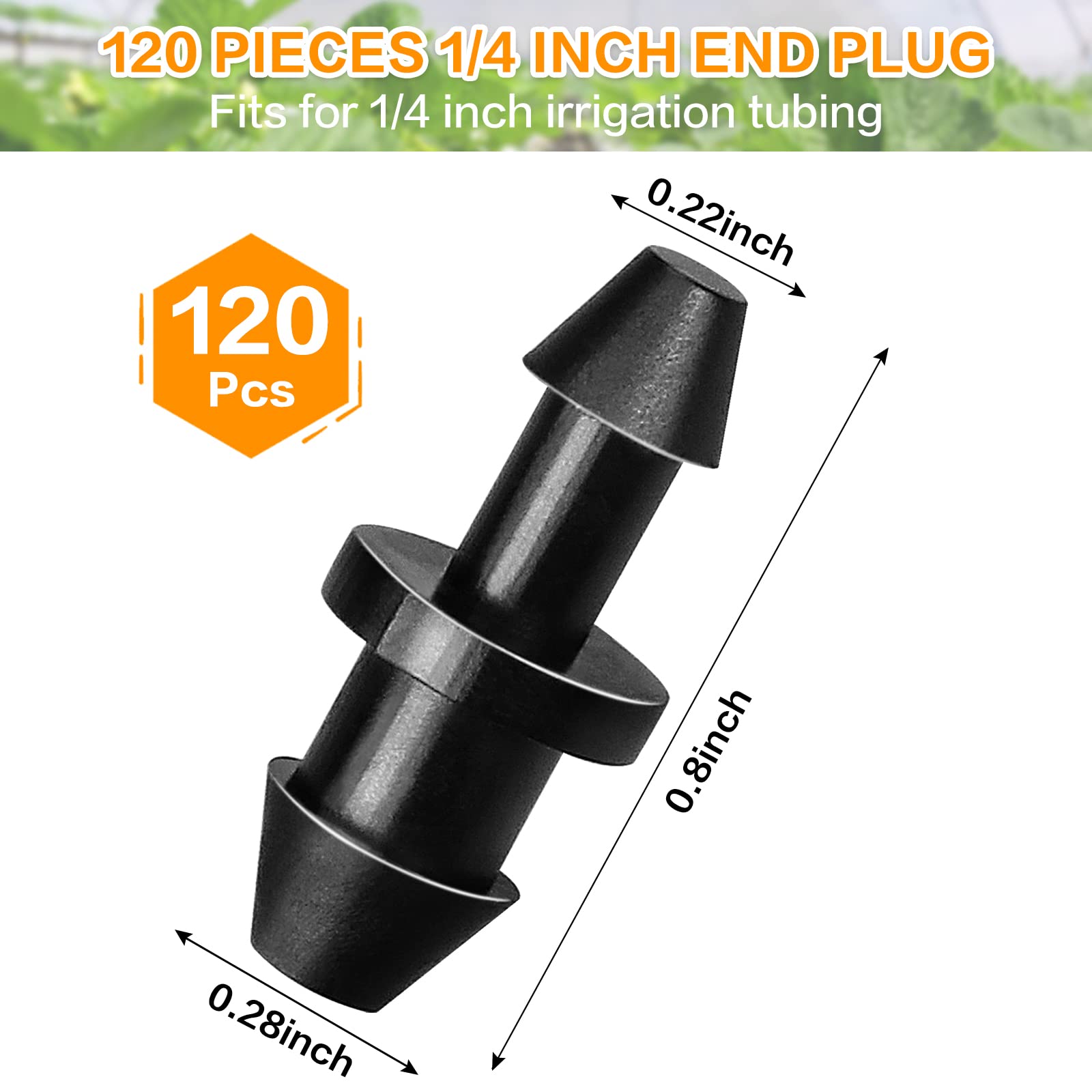 Snapklik.com : Drip Irrigation End Plug: 120 Pack Barbed End Cap ...