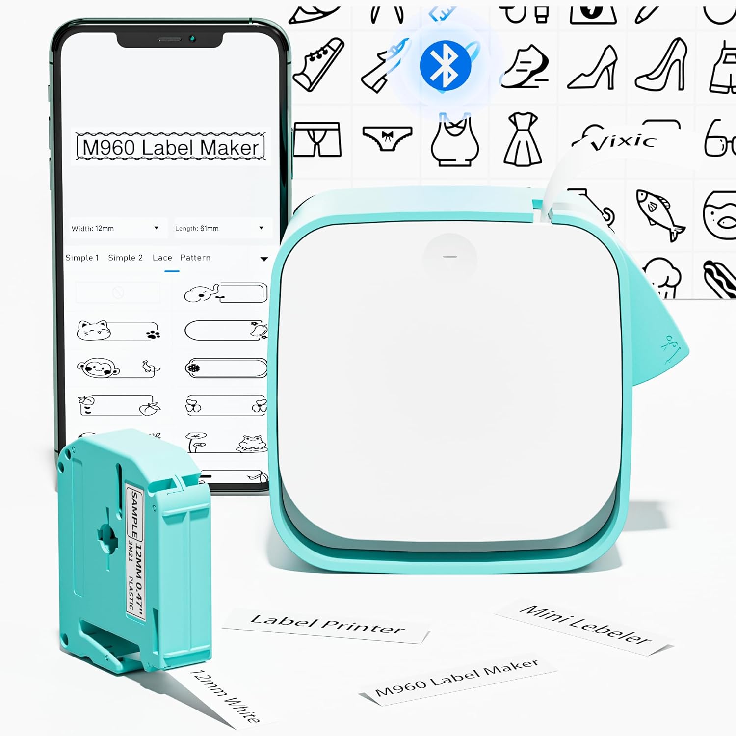 Amazon.com : Vixic Label Maker M960, Bluetooth Label Makers Machine ...