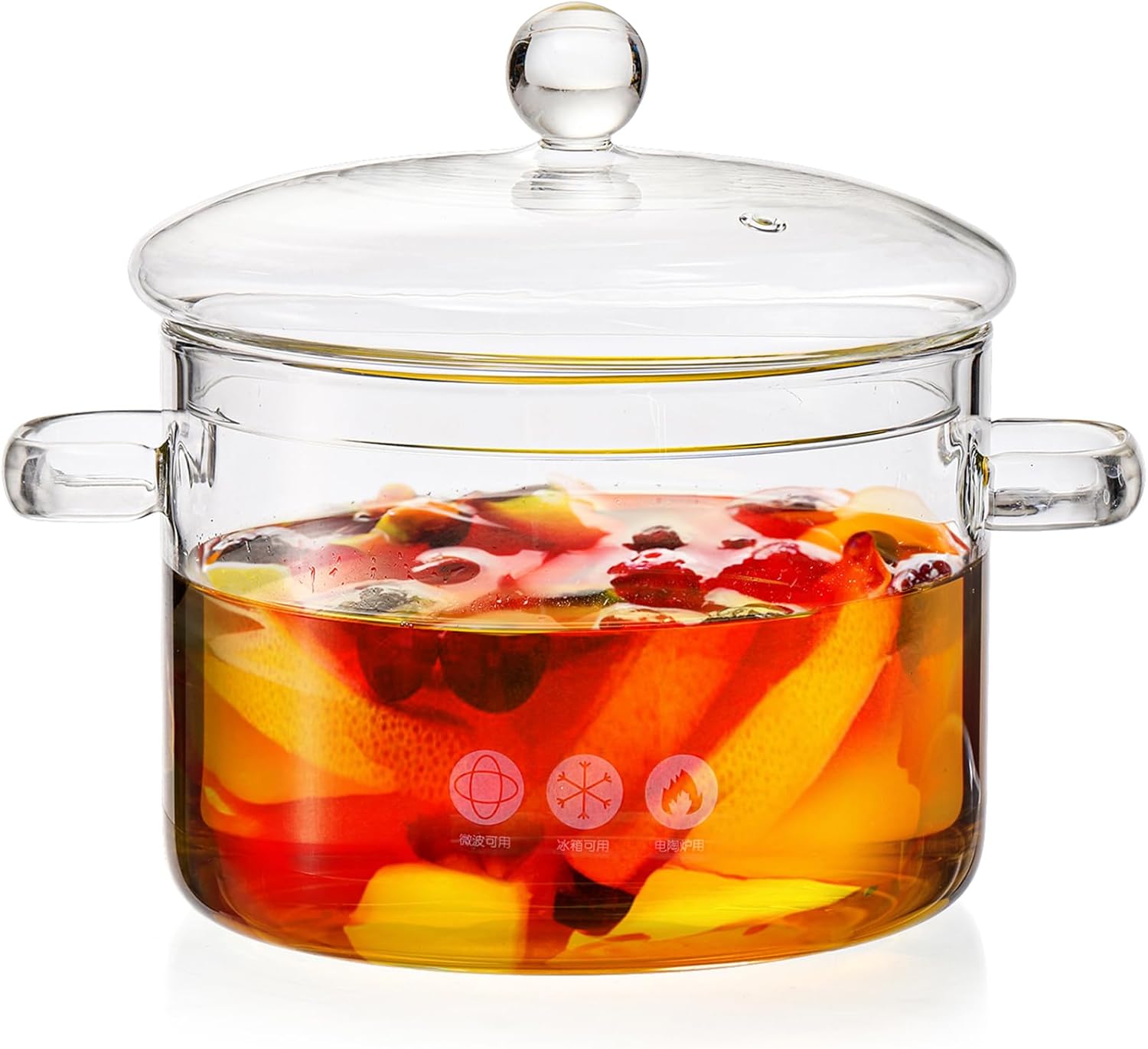 Amazon.com: TOPZEA Glass Saucepan with Cover, 2L/67oz Heat-resistant ...