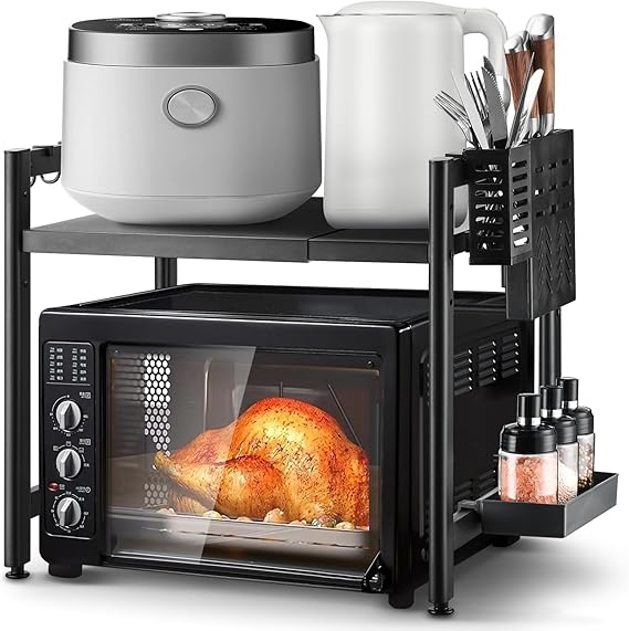 Amazon.com: BBVCX Microwave Oven Rack,Extendable Microwave Stand ...