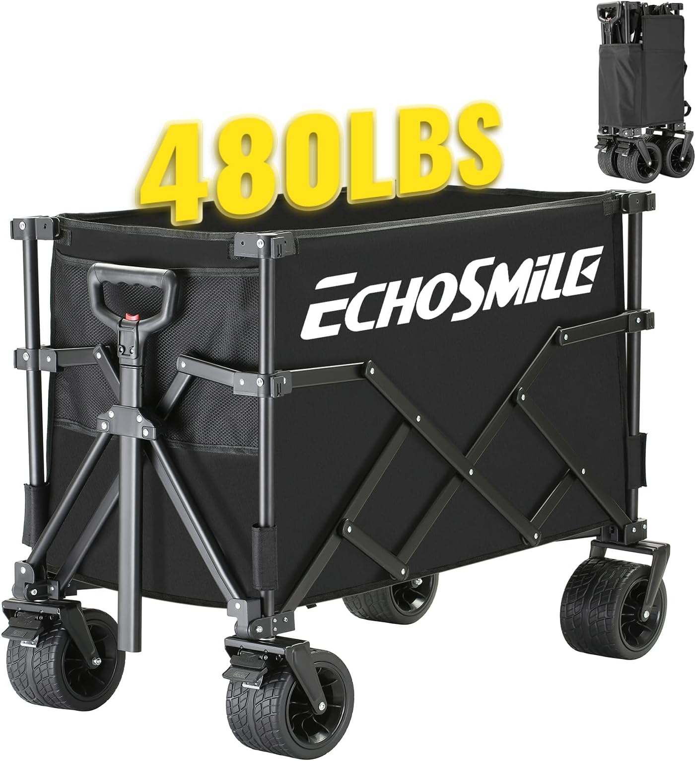 Amazon.com: PYTWGT Collapsible Foldable Wagon Cart with Tailgate,Beach ...