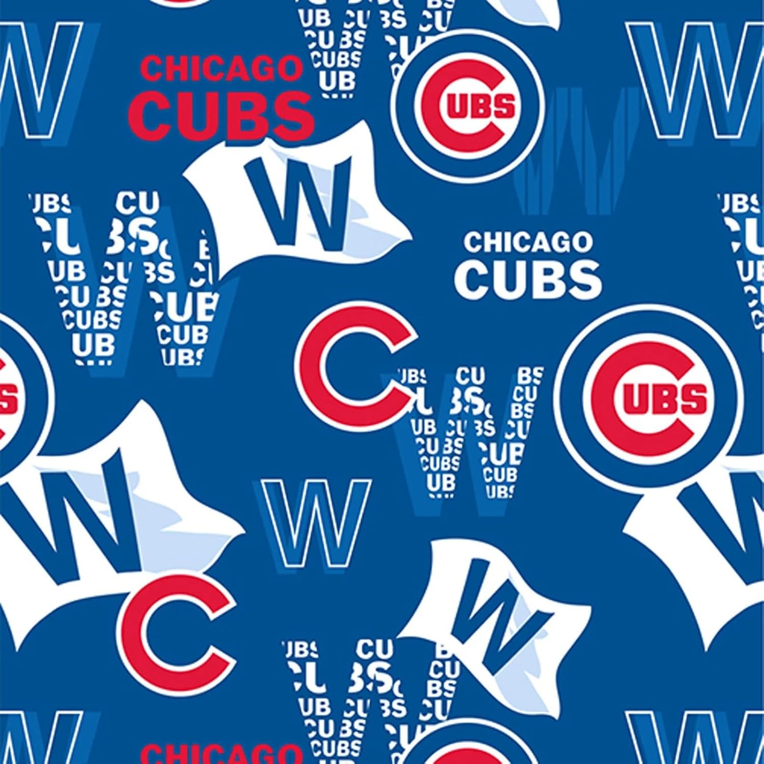 Amazon.com: 44 x 36 Chicago Cubs Fly The W Fabric Traditions MLB Blue ...