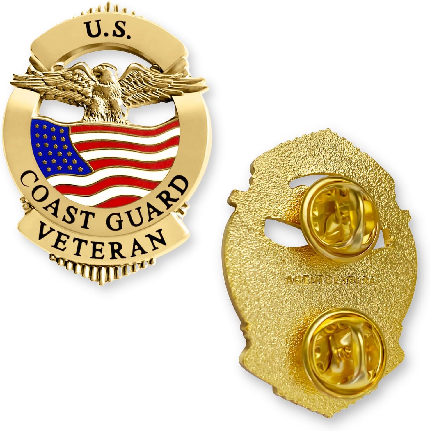 Amazon.com: U.S. Coast Guard Veteran Pin - Patriotic Military Double ...