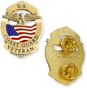 Amazon.com: U.S. Coast Guard Veteran Pin - Patriotic Military Double ...