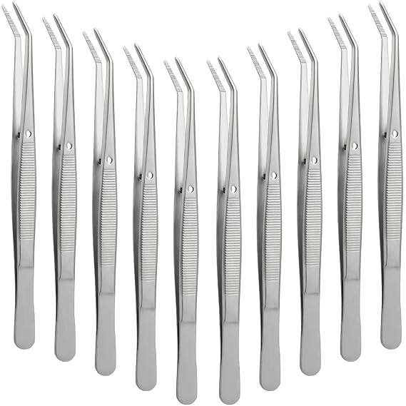 Amazon.com : Honoson 10 Pcs Stainless Steel Tweezers for Crafting with ...