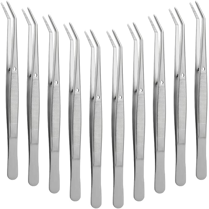Amazon.com : Honoson 10 Pcs Stainless Steel Tweezers for Crafting with ...