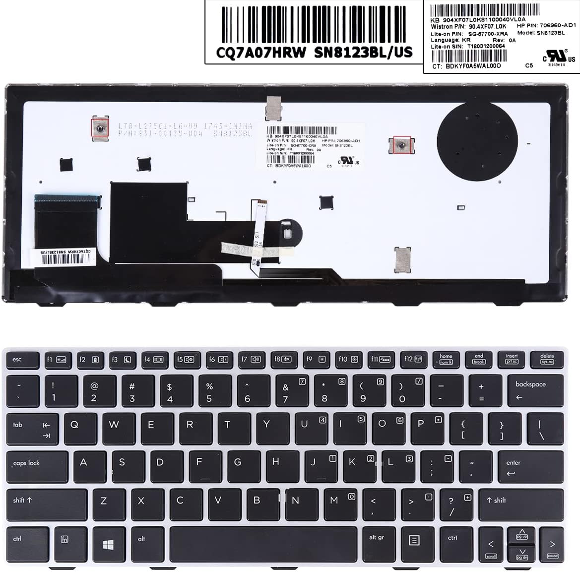 Amazon.com: Laptop Replacement US Keyboard Compatible with HP EliteBook ...