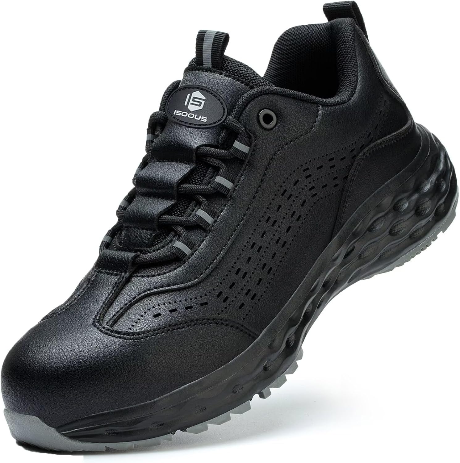 ISOOUS Safety Shoes Men Women Non-Slip Work Shoes Sporty Steel Cap ...