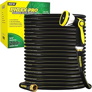 Amazon.com : PHLEX PRO Garden Hose Set 200FT - Heavy-Duty Premium 5/8 ...
