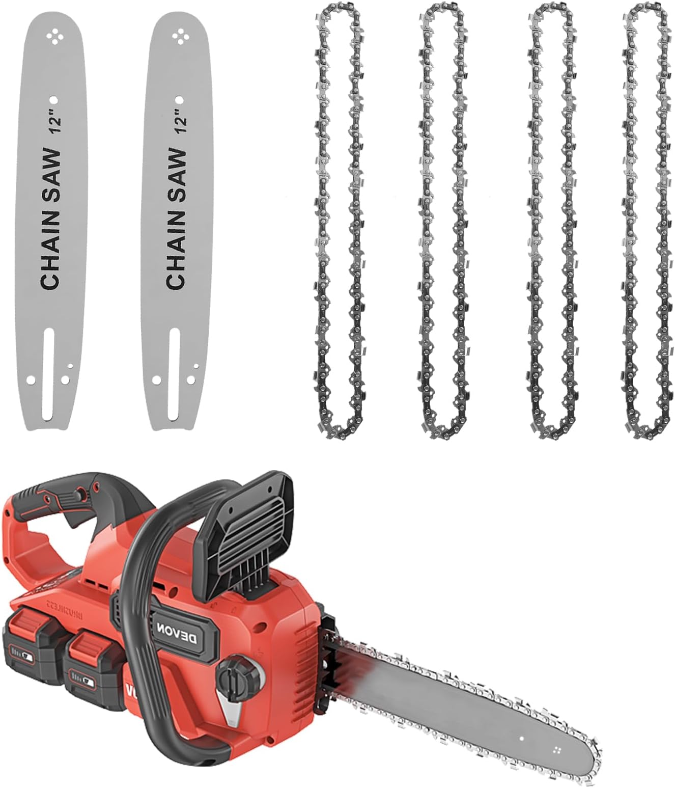 Amazon.com: 4 Pack 12 Inch Mini Chainsaw Chain with 2 Pcs Replacement ...