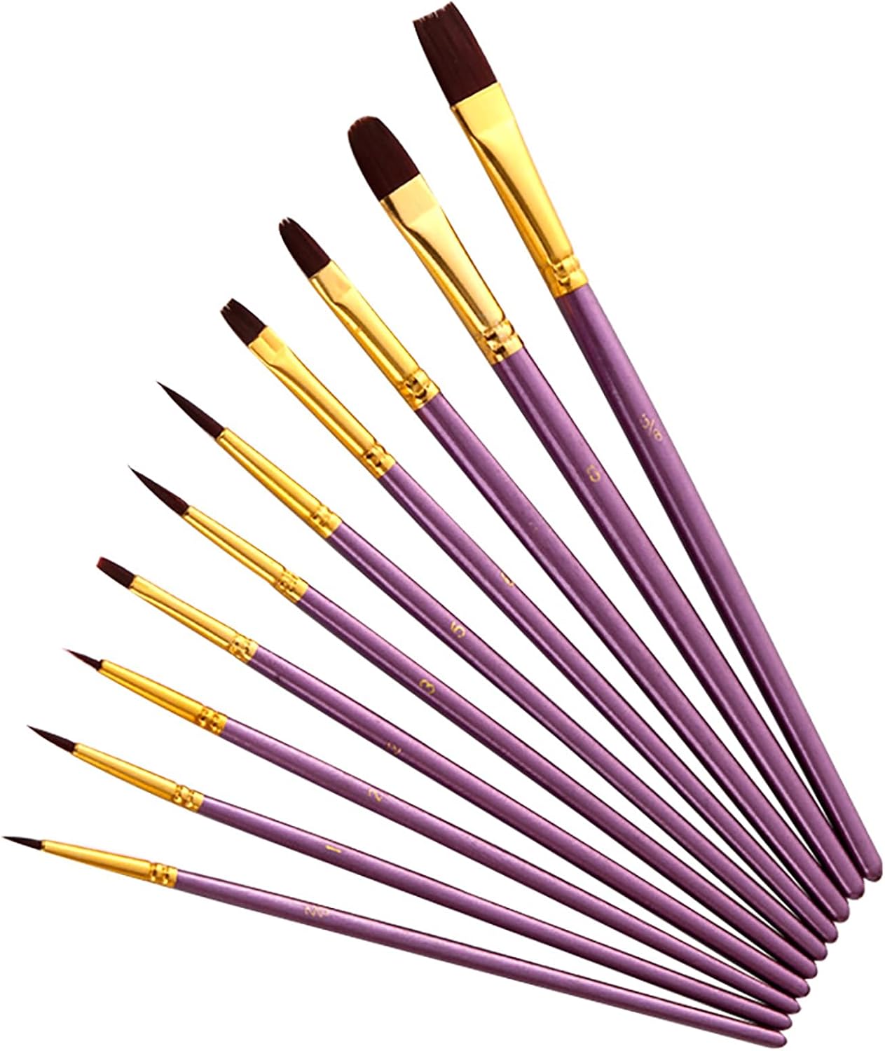 Mobxpar Künstlerpinsel, 10 Stück Nylon Pinsel Set, Pinselset-Malen für ...