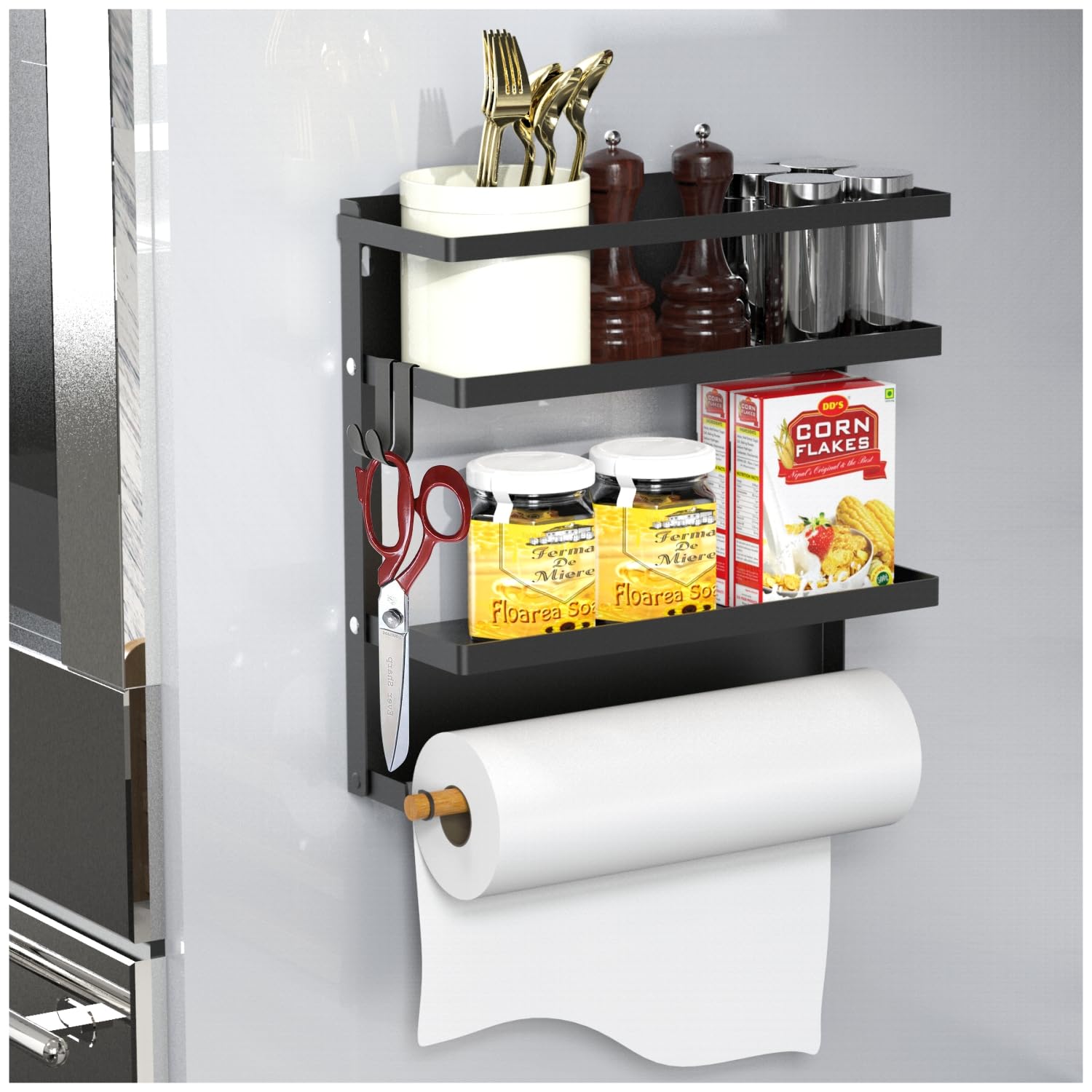 Amazon.com: EMT ETRENDS Magnetic Spice Rack for Refrigerator, 2 Tier ...