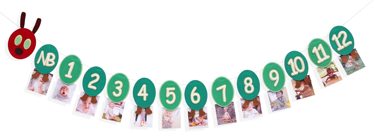 Amazon.com: Caterpillar First Year Photo Banner - Hungry Caterpillar 12 ...