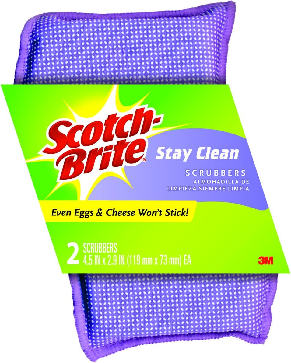 Amazon.com: 2 Pack Scotch Brite Stay Clean Scrubber : Health & Household