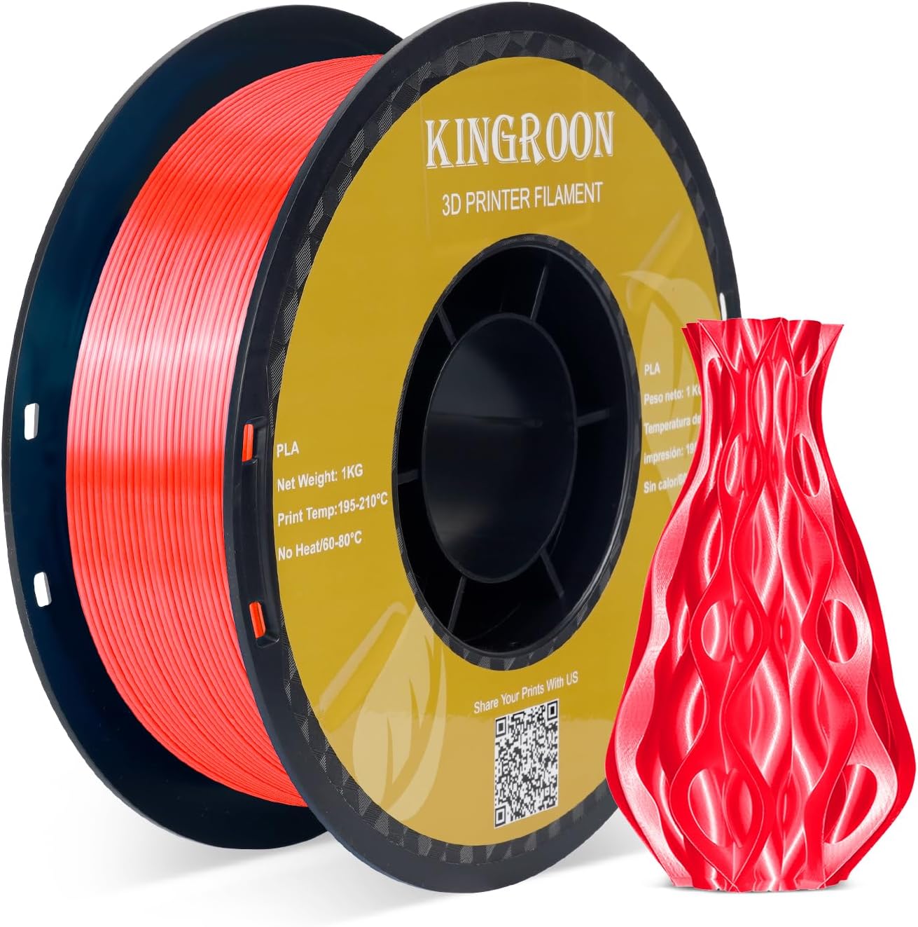 Amazon.com: Dual Color Gold & Red 3D Printer Filament,Coextrusion PLA 1 ...