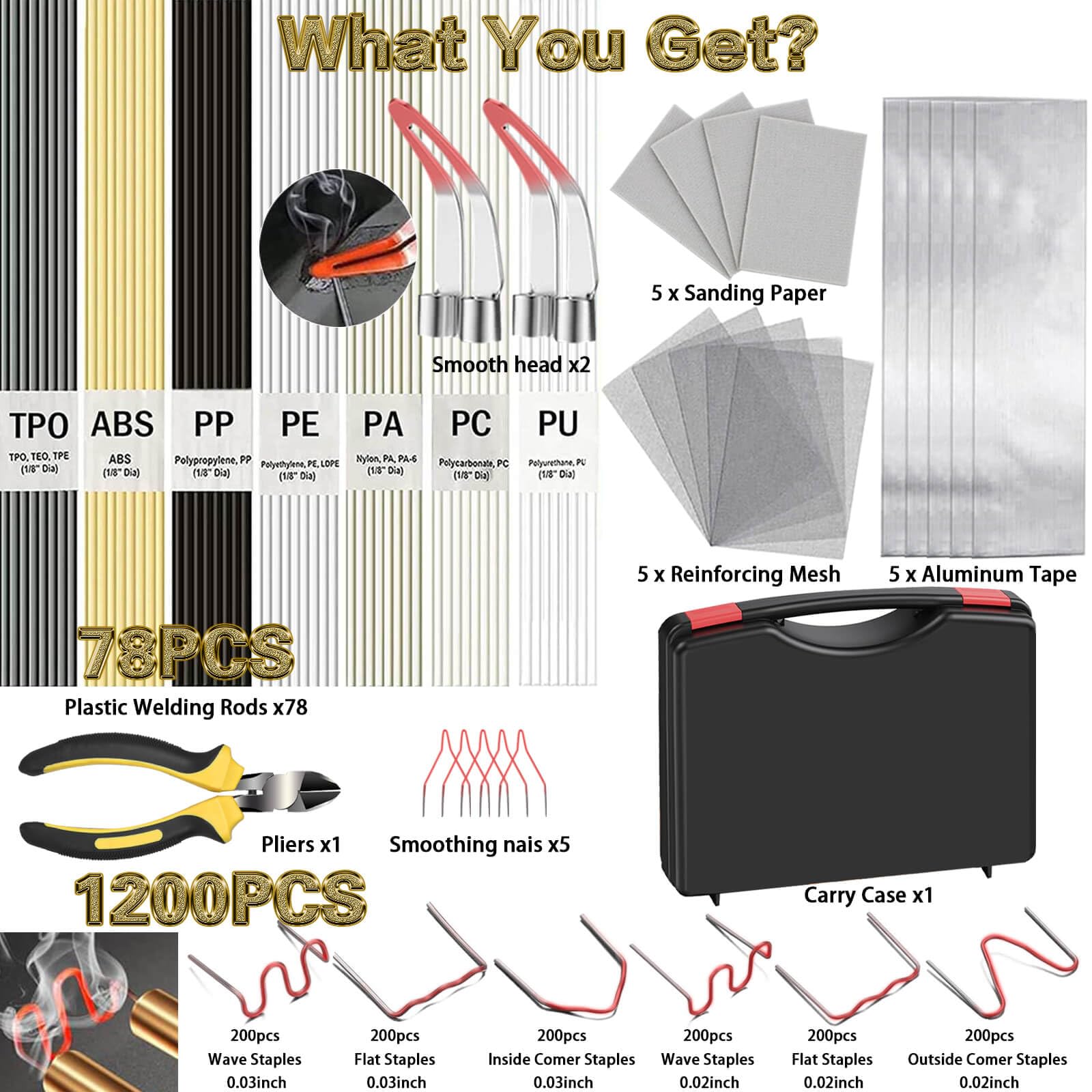 Snapklik.com : Wrdlosy 250W Plastic Welder, 1307PCS Plastic Welding ...