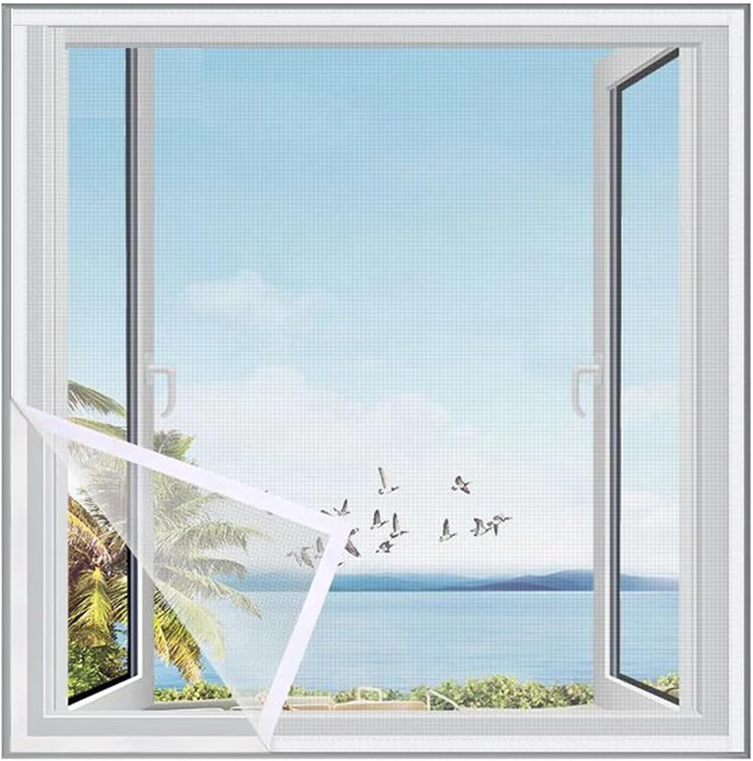 Window Fly Screen Mesh White Mesh Fly Curtain Mosquito Net for Windows ...