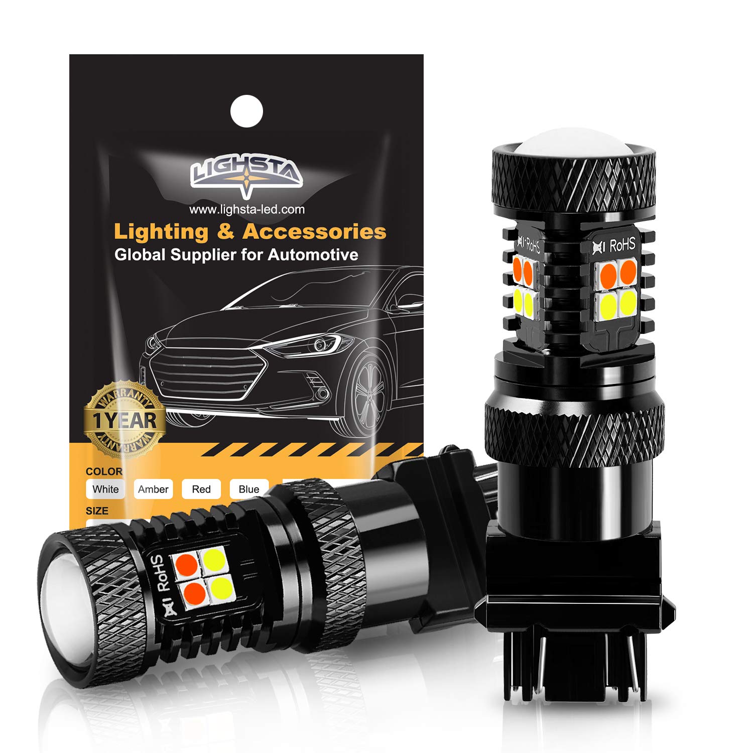 Amazon.com: LIGHSTA 3157 4157 3155 3457 Switchback LED Bulbs, Extremely ...