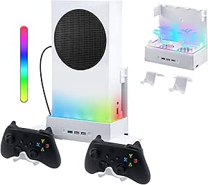 Mcbazel RGB Cooling Stand Wall Mount for Xbox Series S, Multifunctional ...