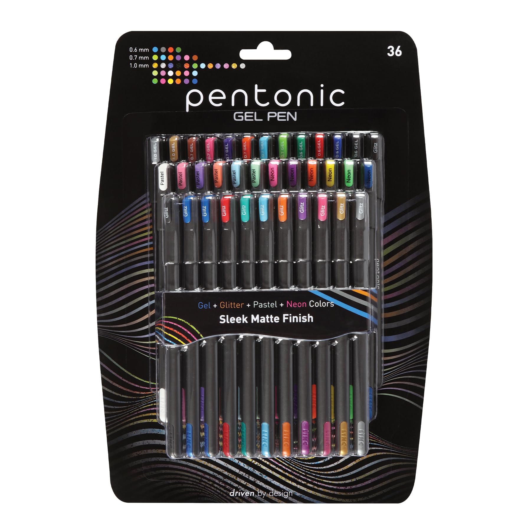 Amazon.com : Pentonic Gel Pens, 36 Count, 36 Assorted Colors (Assorted ...