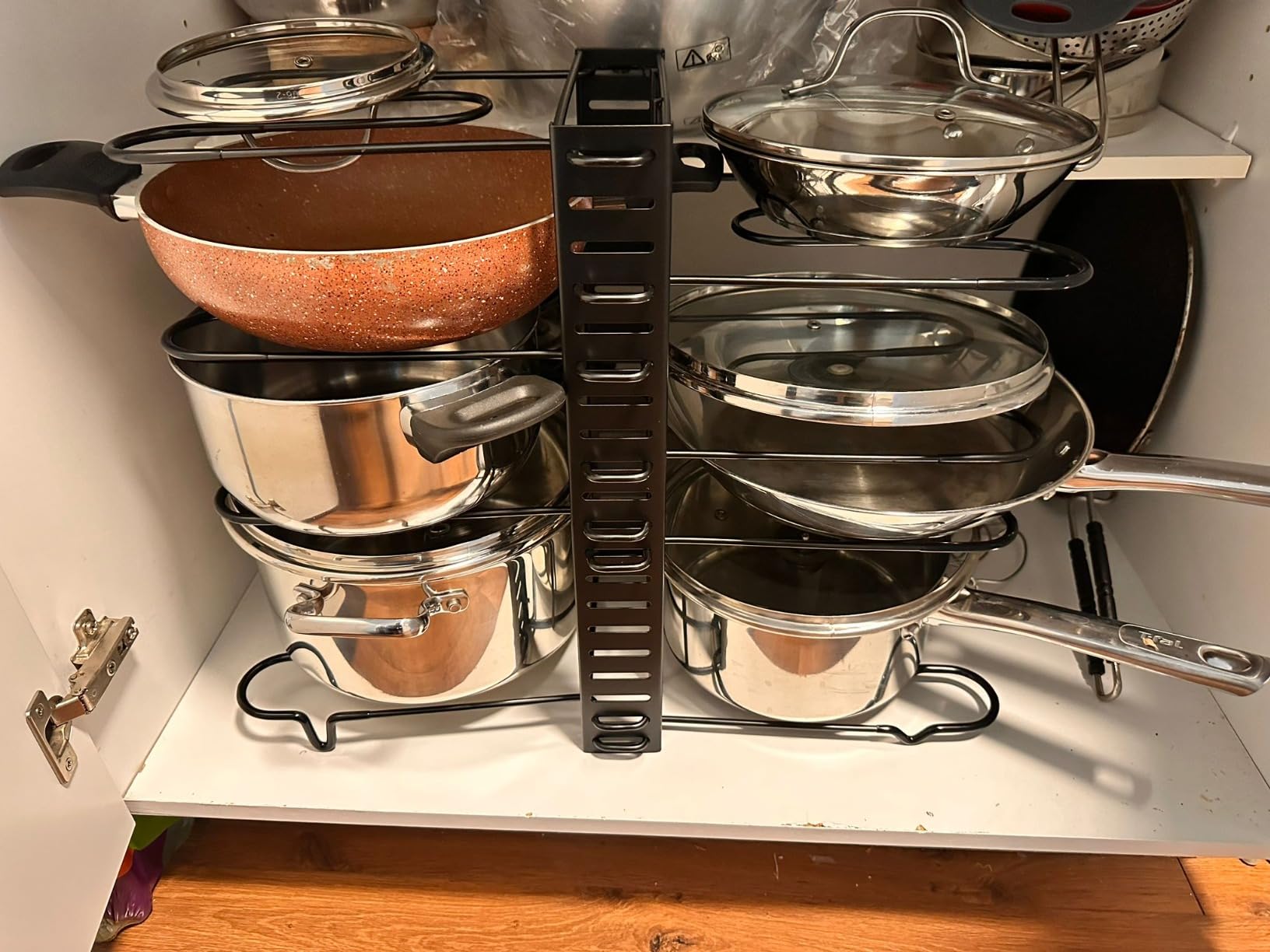 Pots and Pans Organizer for Cabinet, ORDORA 8 Tier Pot Rack with 3 DIY ...