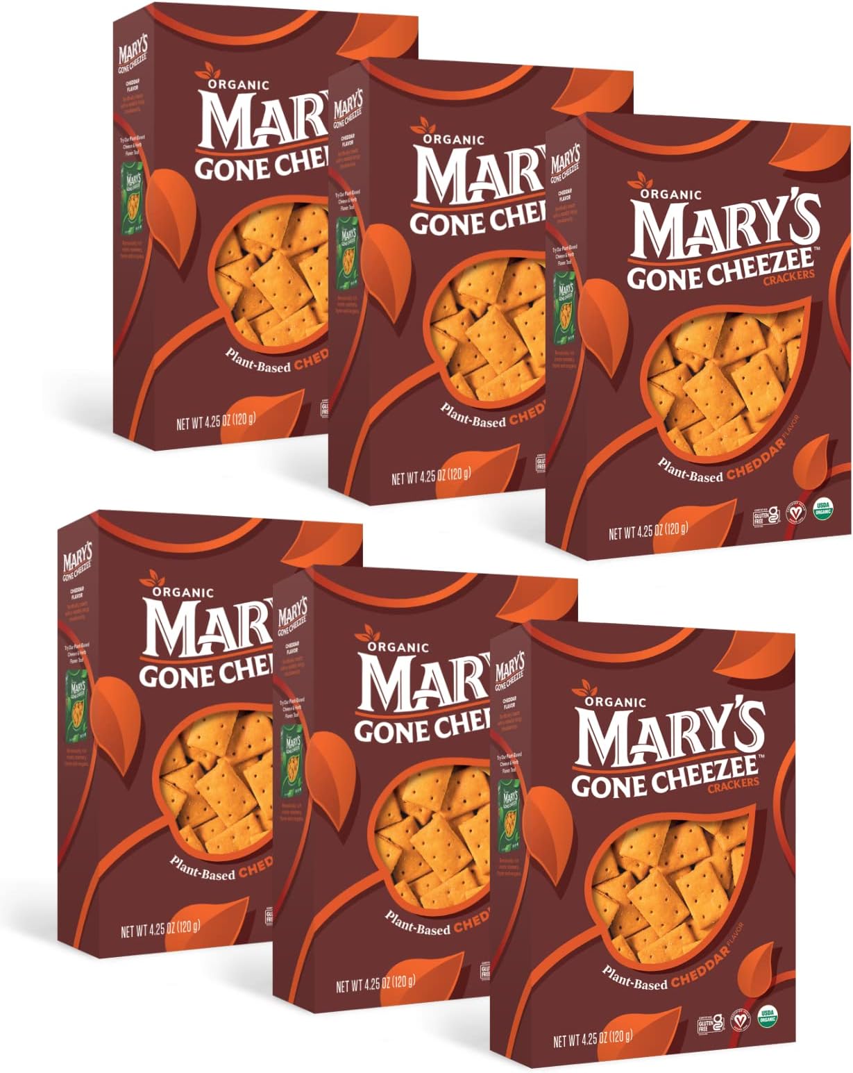 Amazon.com: Mary's Gone Crackers Cheezee Plant-Based Crackers, Cheddar ...