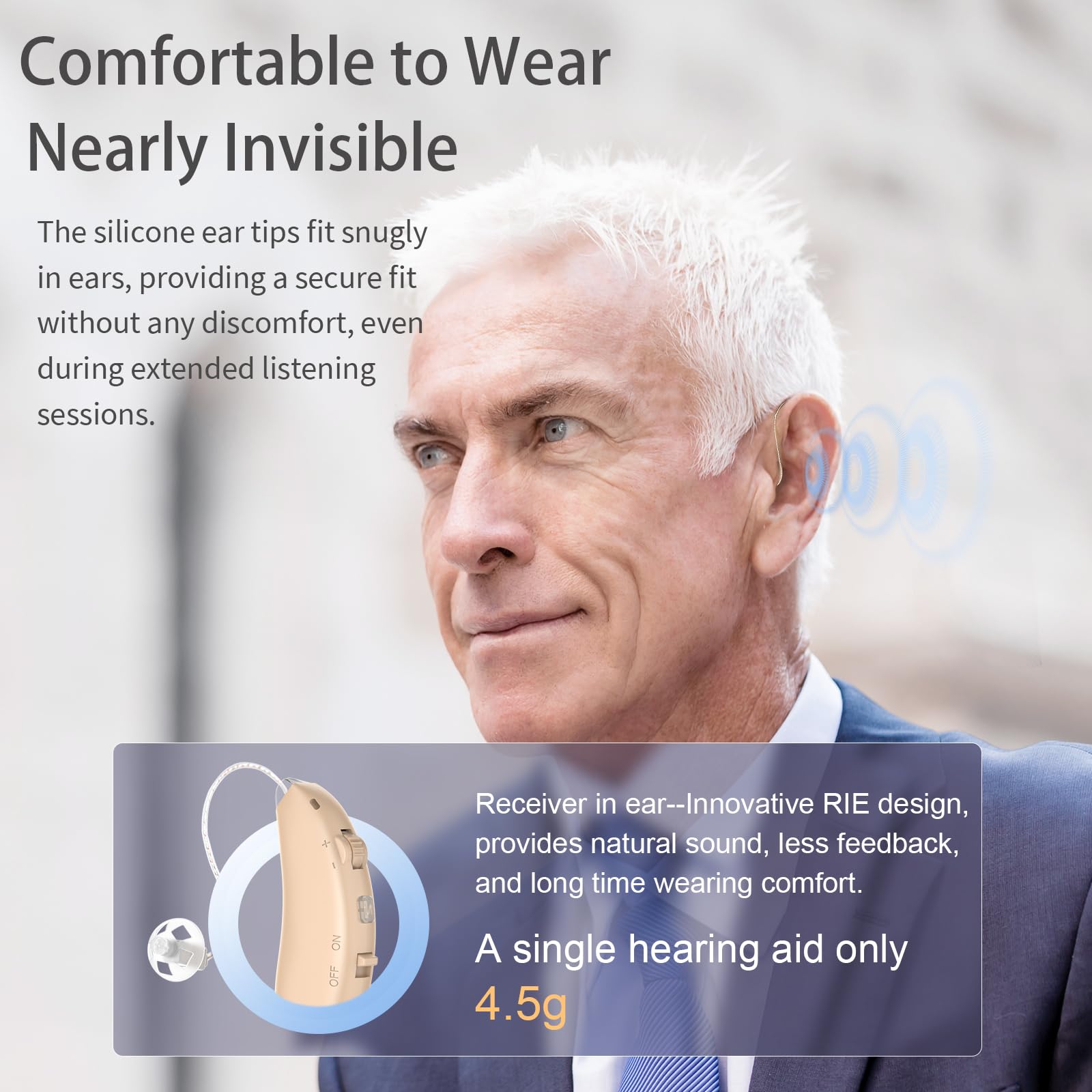 Hearing Aids for Seniors, 16 Channels Digital RIC Hearing Aids with ...