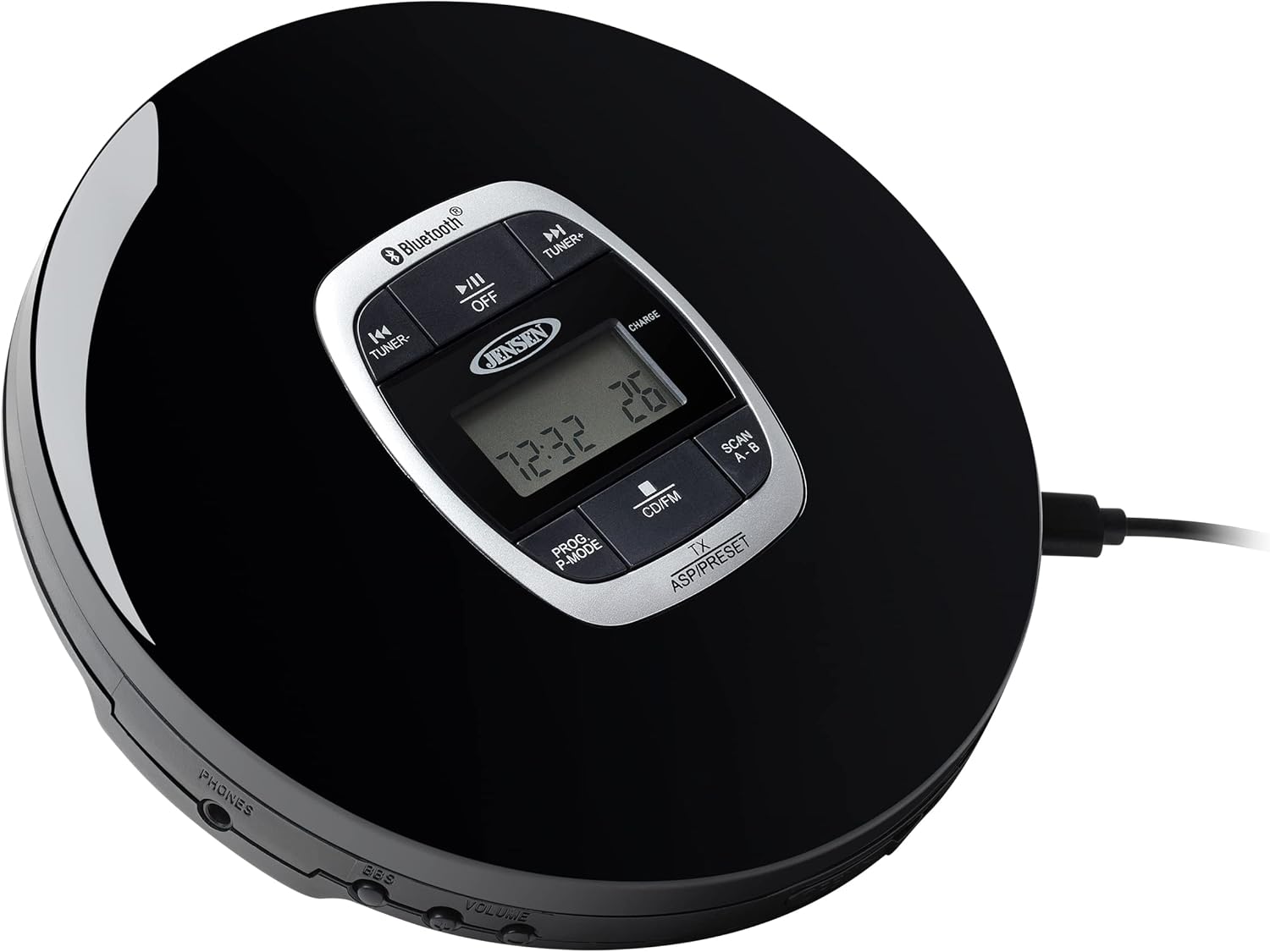Amazon.com: JENSEN CD-60R-BT Personal Portable Bluetooth CD Player with ...