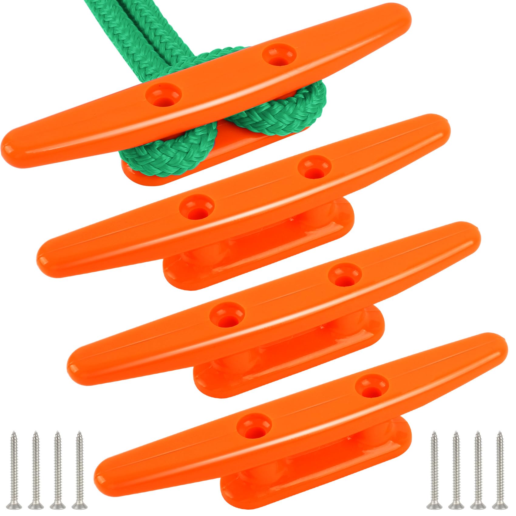 Snapklik.com : Orange Nylon Boat Cleat 6 Inch, Dock Cleat