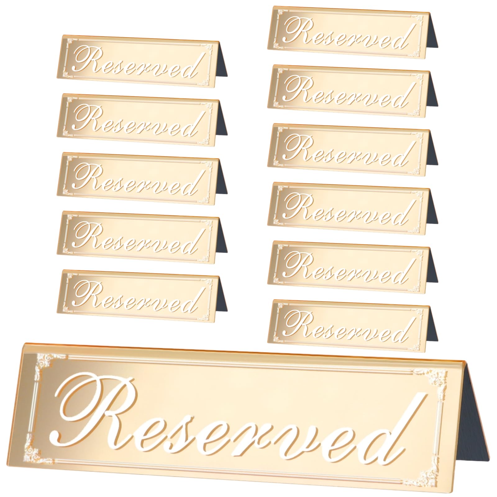 Amazon.com: 12PCS Acrylic Reserved Table Signs, Double-Sided Reserved ...