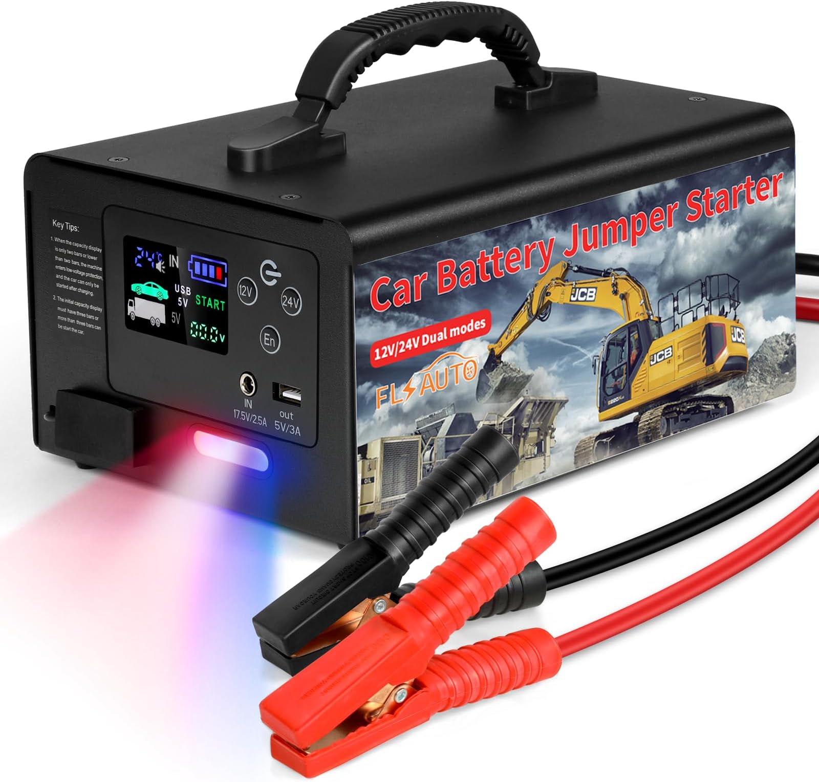 Amazon.com: 10000A Car Jump Starter with 400W Inverter,FlyAuto 155WH ...