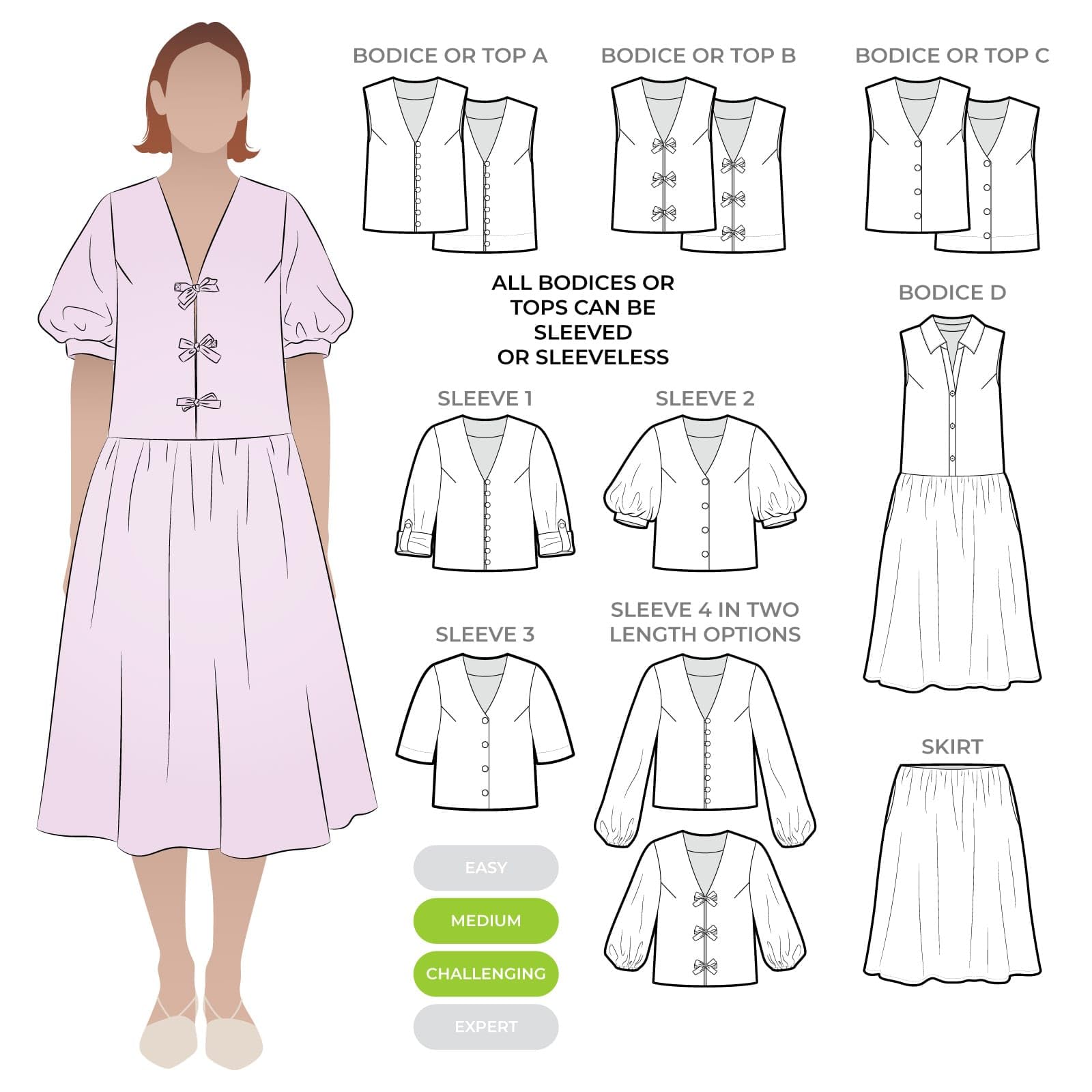 Amazon.com: Style Arc Sewing Pattern - Porter Woven Dress and Top ...