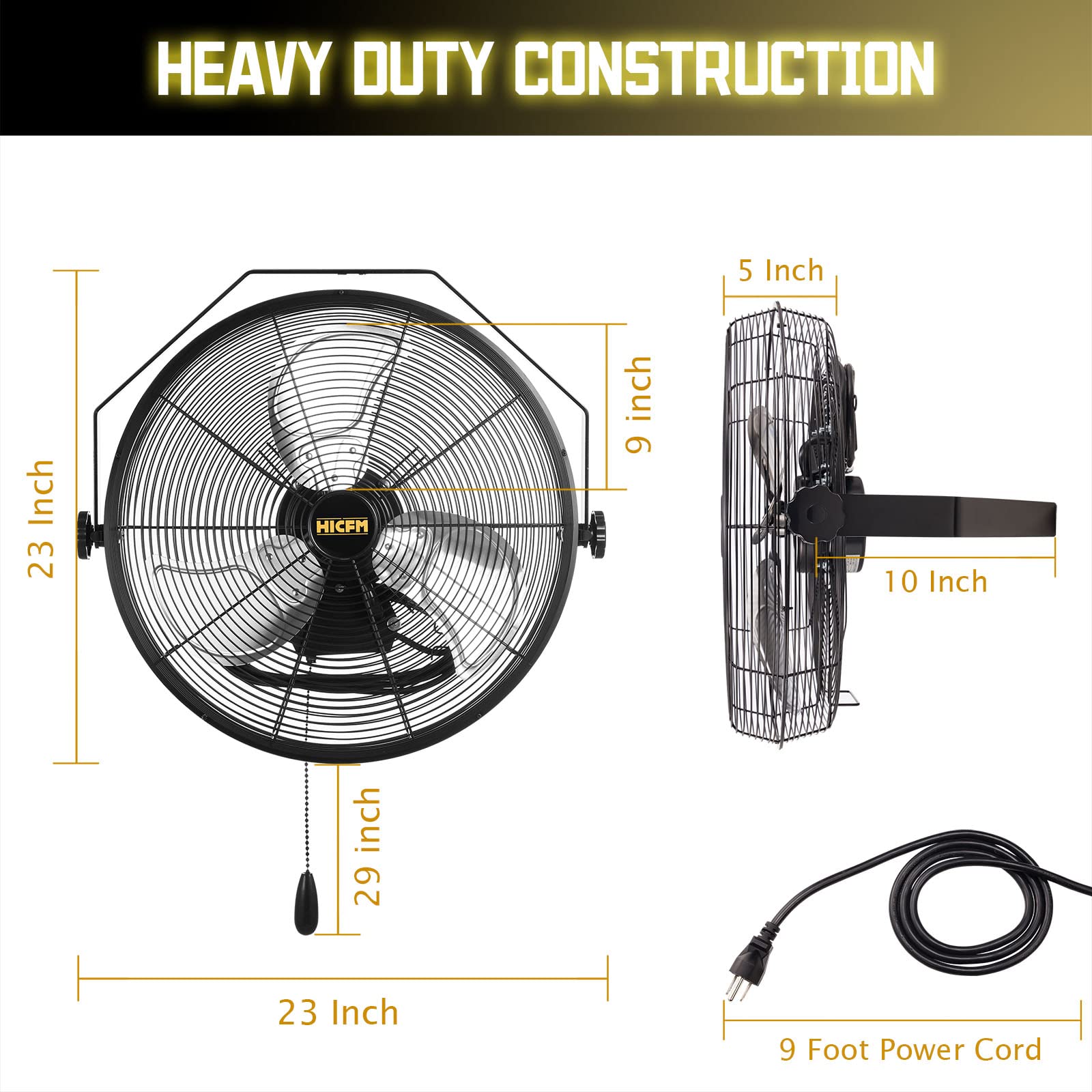 Snapklik.com : HiCFM 4600 CFM 18 Inch High Velocity Wall Mounted Fan ...