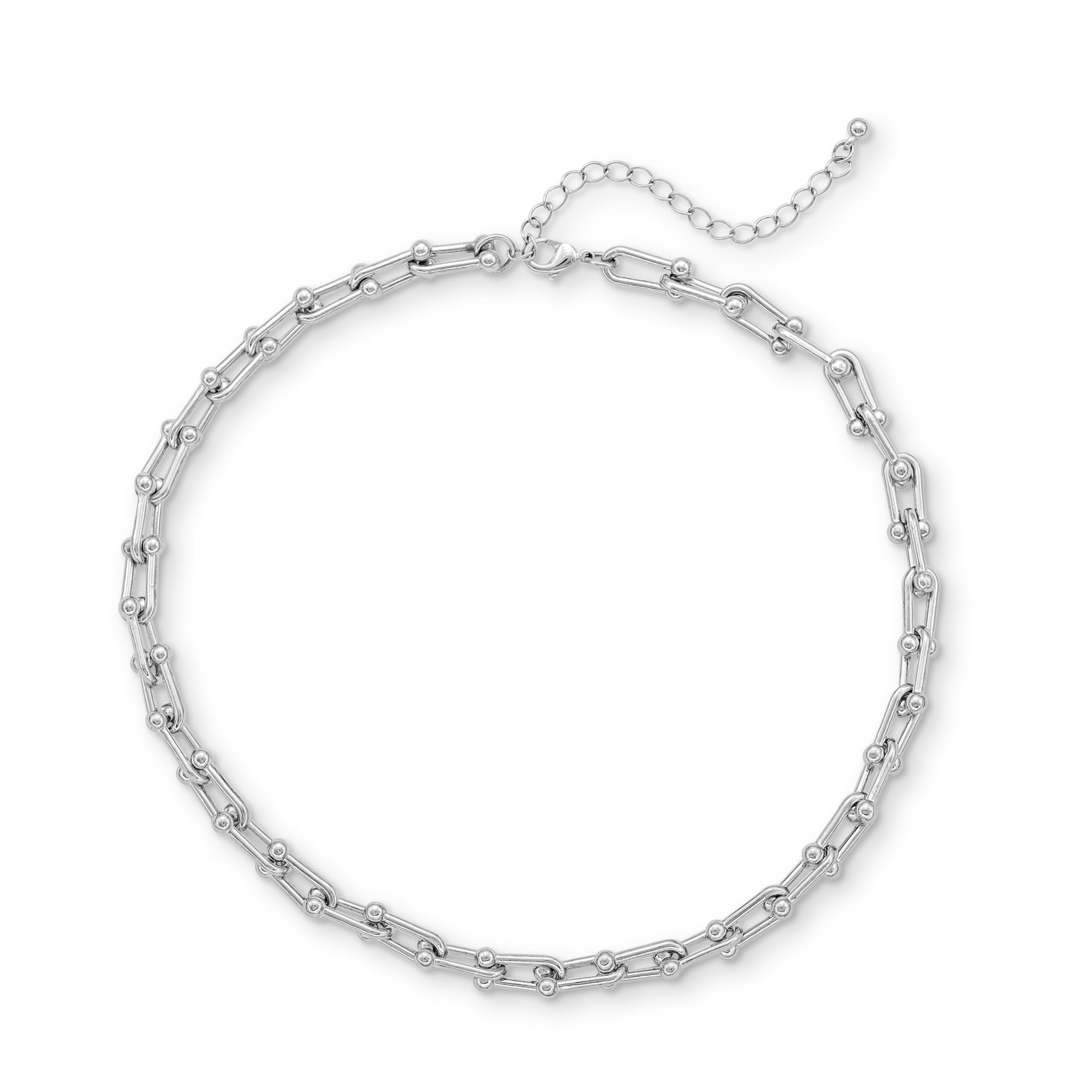 Amazon.com: Rocksbox Margo Statement Link Chain Necklace in Silver - Chunky Chain Necklace for ...