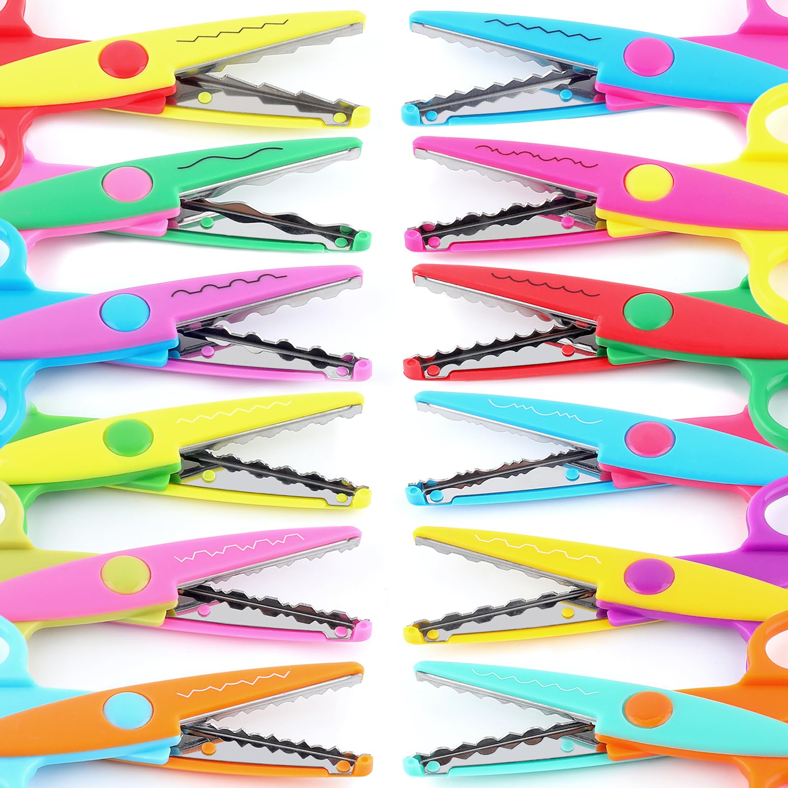 Snapklik.com : 12 Pack Kids Safety Scissors Blunt Tip