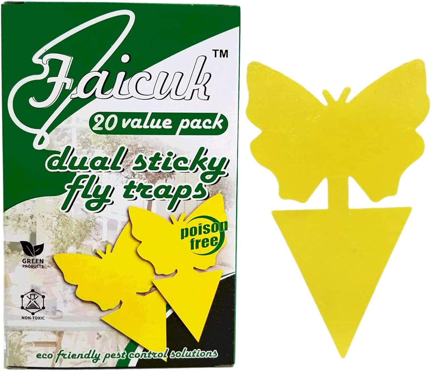 Amazon.com : Faicuk Dual-Sided Yellow Sticky Fly Traps for Plant (20 ...