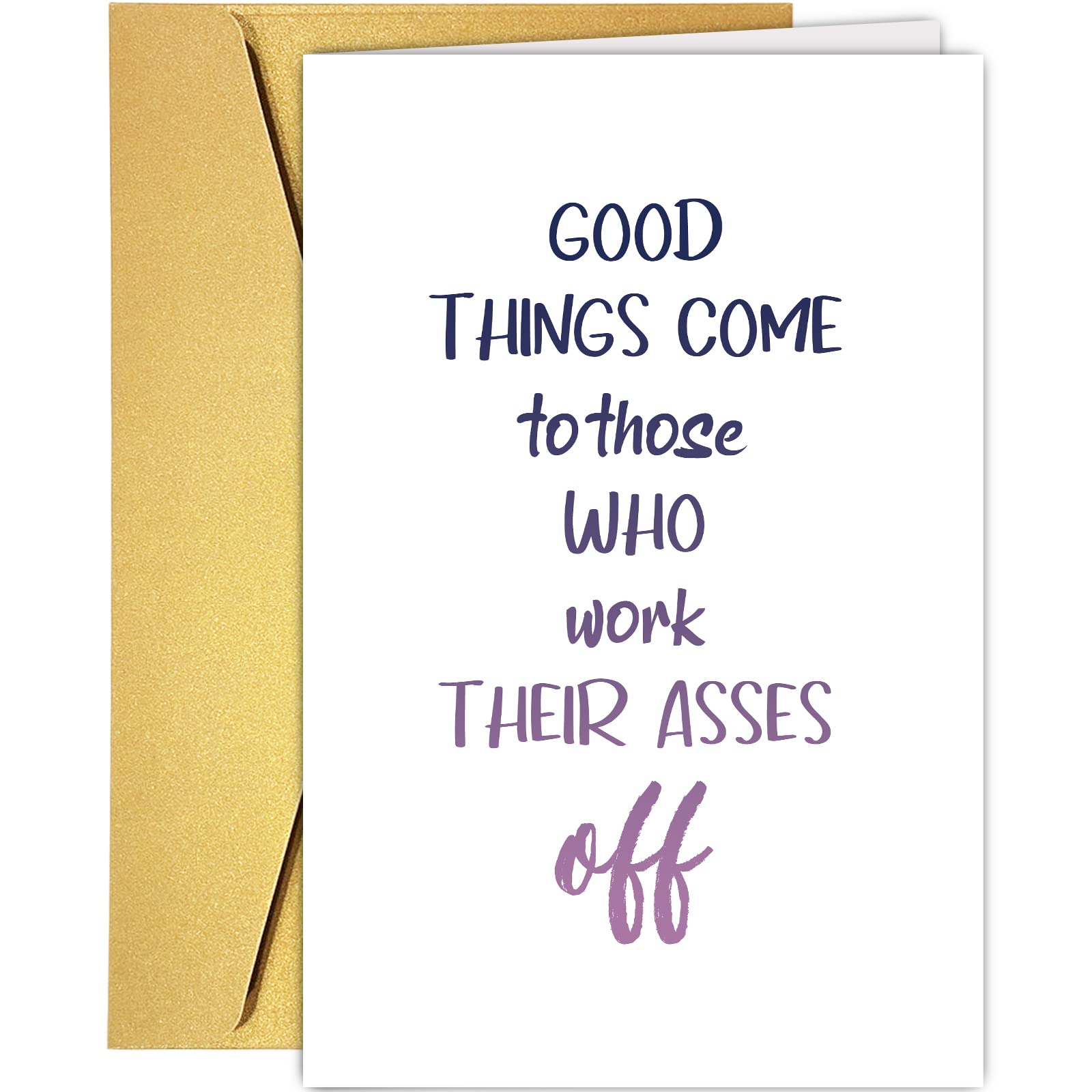 Amazon.com : Supoeguk Funny Inspirational Work Hard Card ...