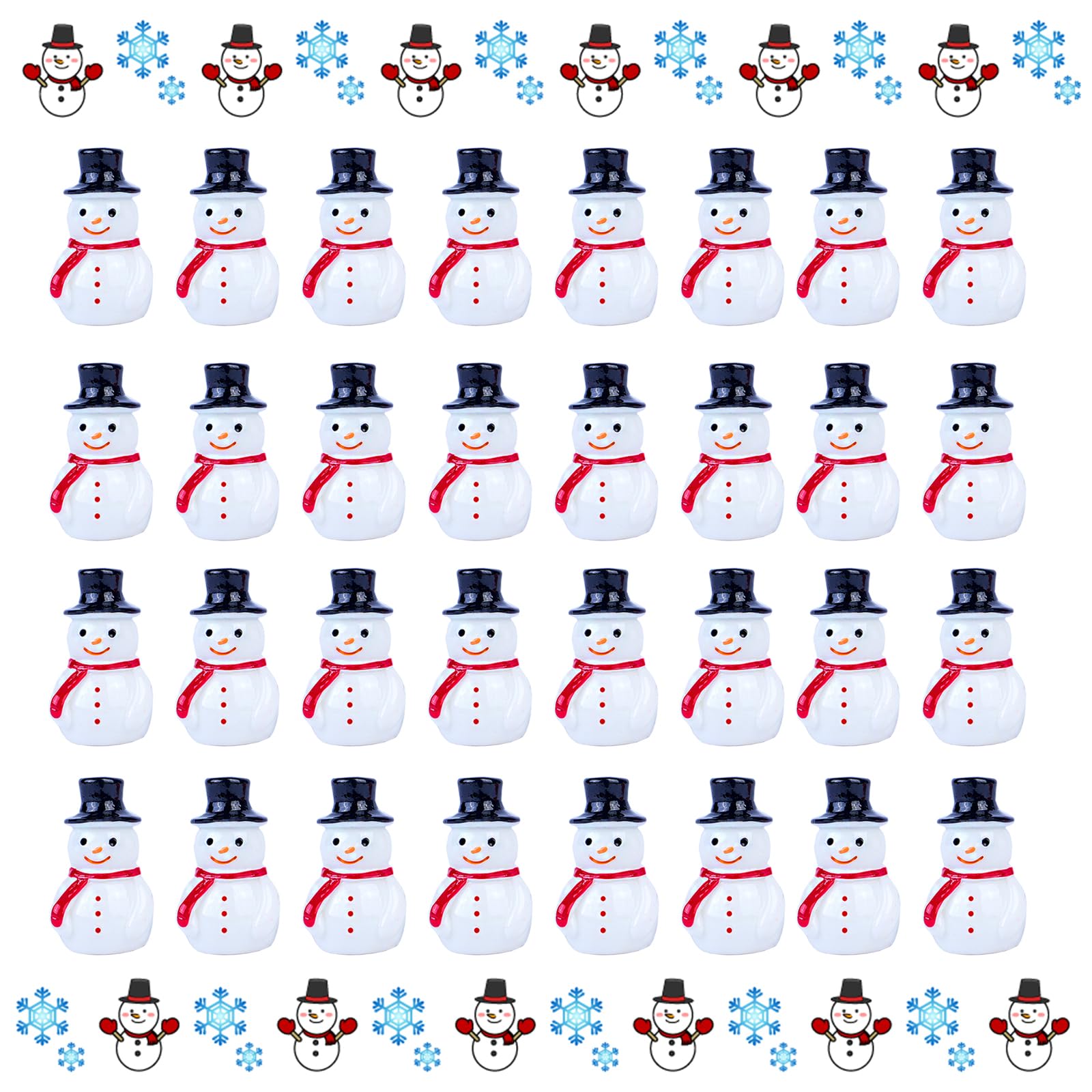 Amazon.com: 60pcs Mini Snowman Figurines - Small Snowman Miniature ...
