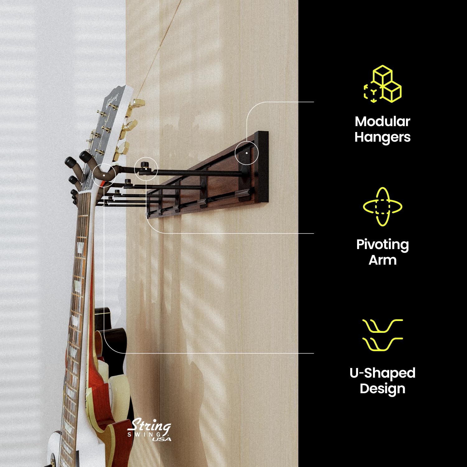 Snapklik.com : String Swing Guitar Wall Rack, Multiple Guitar Wall ...